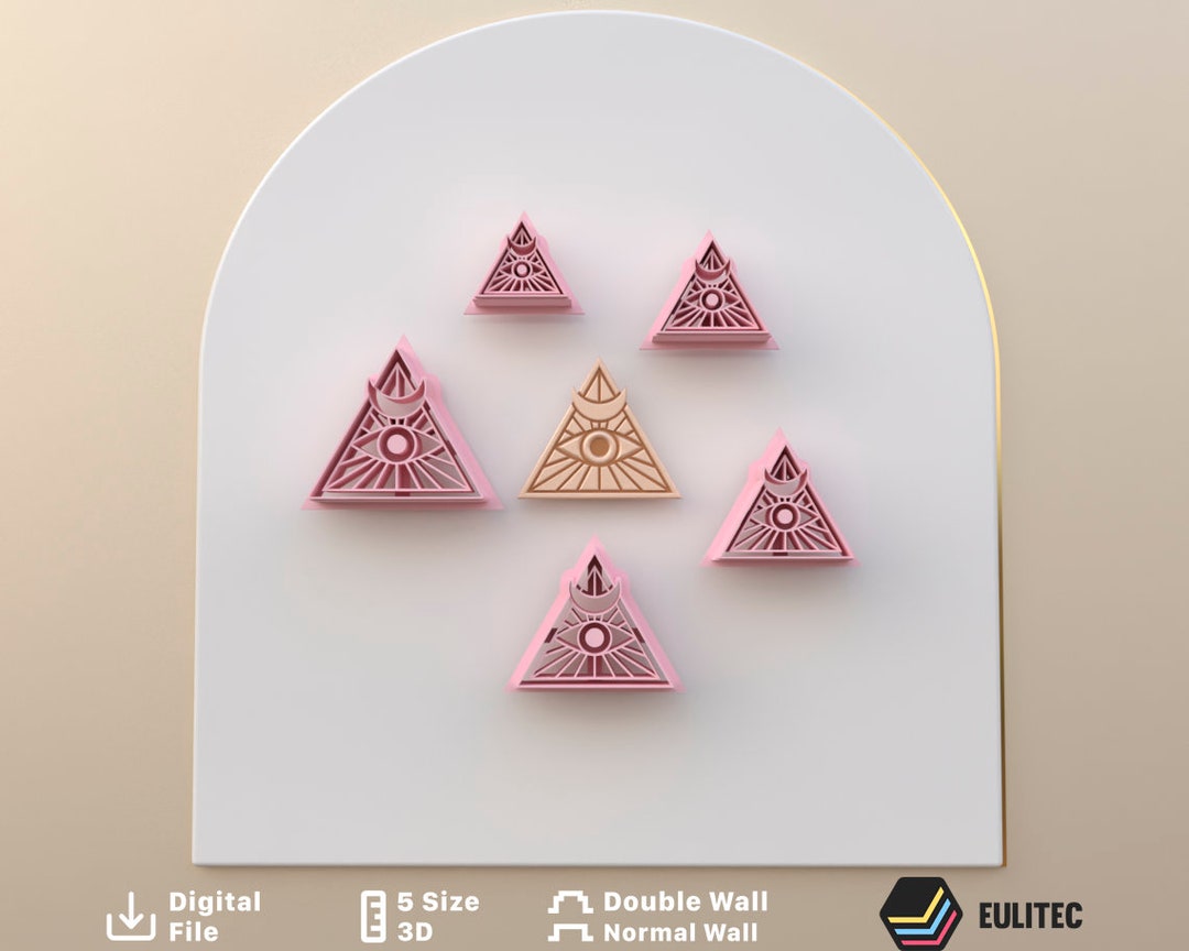 Polymer Clay Cutter Triangle Mason ASTROLOGY/ESOTERIC/ 5 Sizes / 2 Cut ...