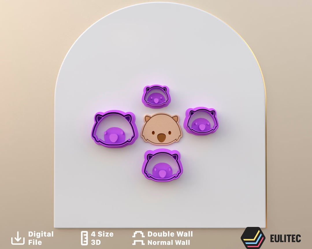 Polymer Clay Cutter to Make Wómbat in 4 Sizes and 2 Cut Versions ...