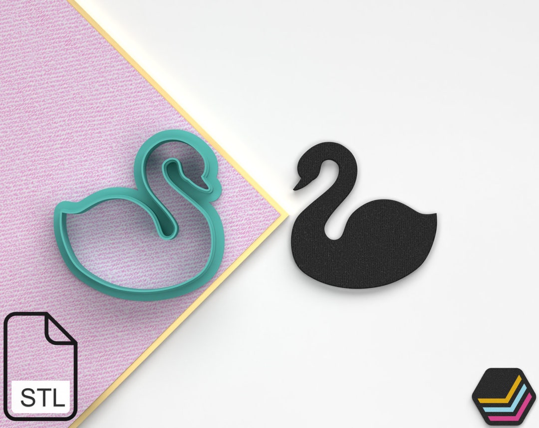 Digital .STL Polymer Clay Cutter Swan Silhouette *5 Size 3 Version Cut ...