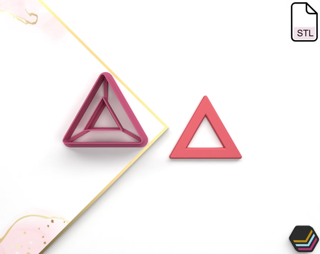 Digital .stl Polymer Clay Cutter - Hollow Triangle (6 Sizes, 3 Version ...