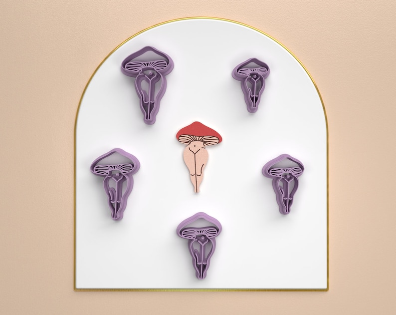 Polymer Clay Cutters 5 Size 2 Version Cut/mushroom Female - Etsy