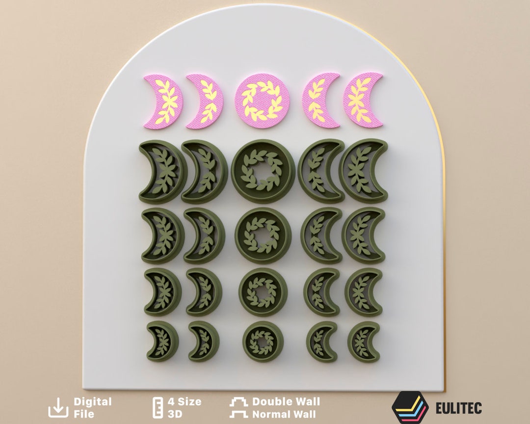 Polymer Clay Cutter *4 Sizes /moon of Phases/digital .STL File * File ...