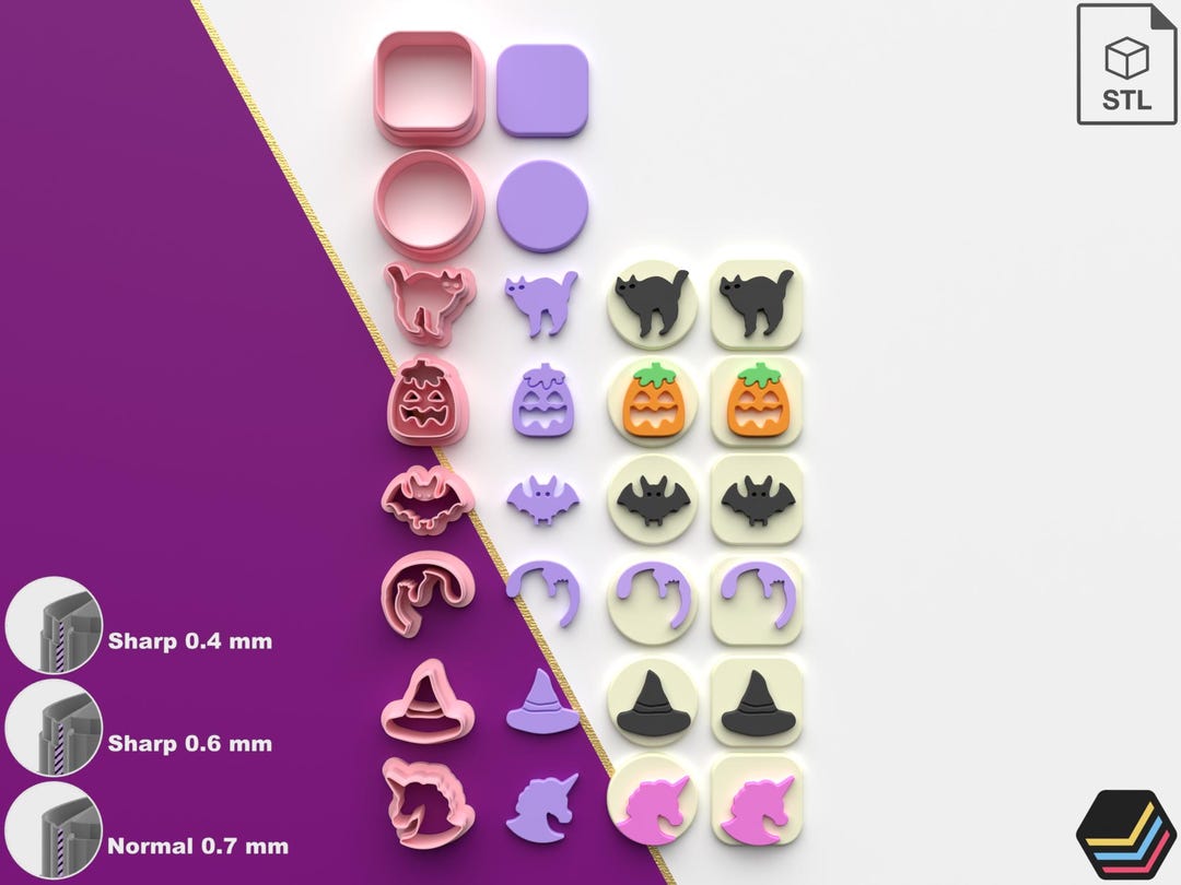 Polymer Clay Cutter Set Halloween * 3 Size *3 Cut Version | Halloween ...