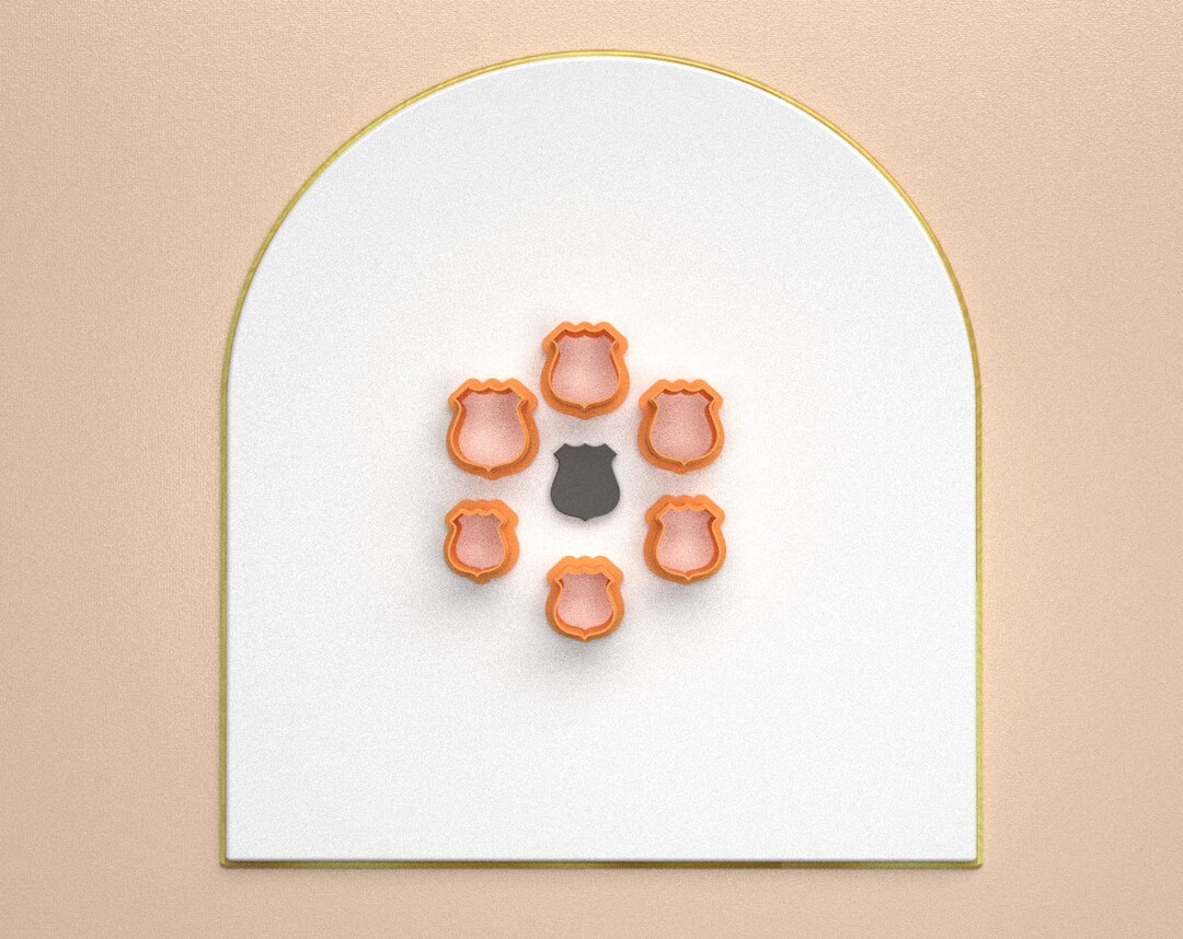 Polymer Clay Cutter Police Badge Stud 6 Size 2 Version Cut/digital .STL ...