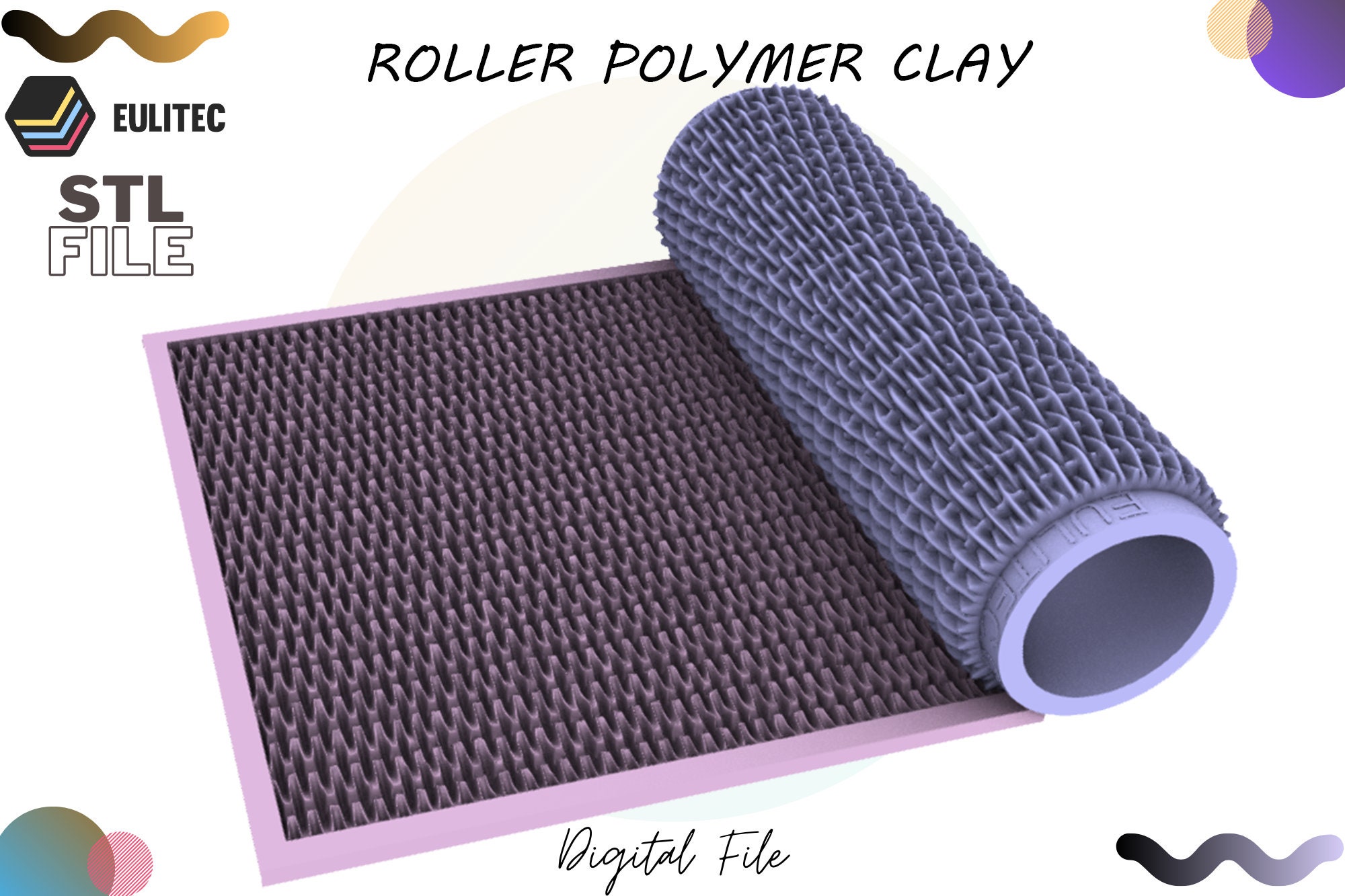 Polymer Clay /hand Roller WEAVE TEXTURE/ Digital STL File - Etsy