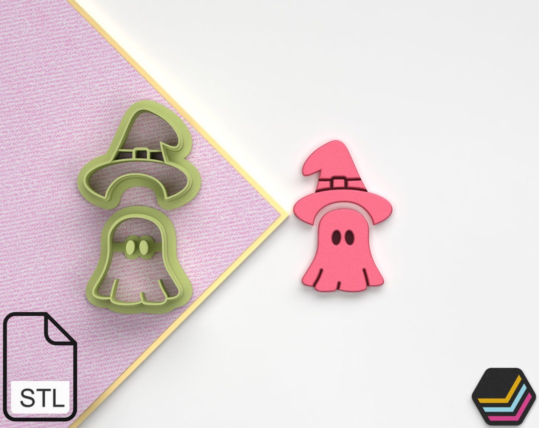 Digital .STL Polymer Clay Cutter Ghost With Hat Cutter in 5 Sizes and 3 ...