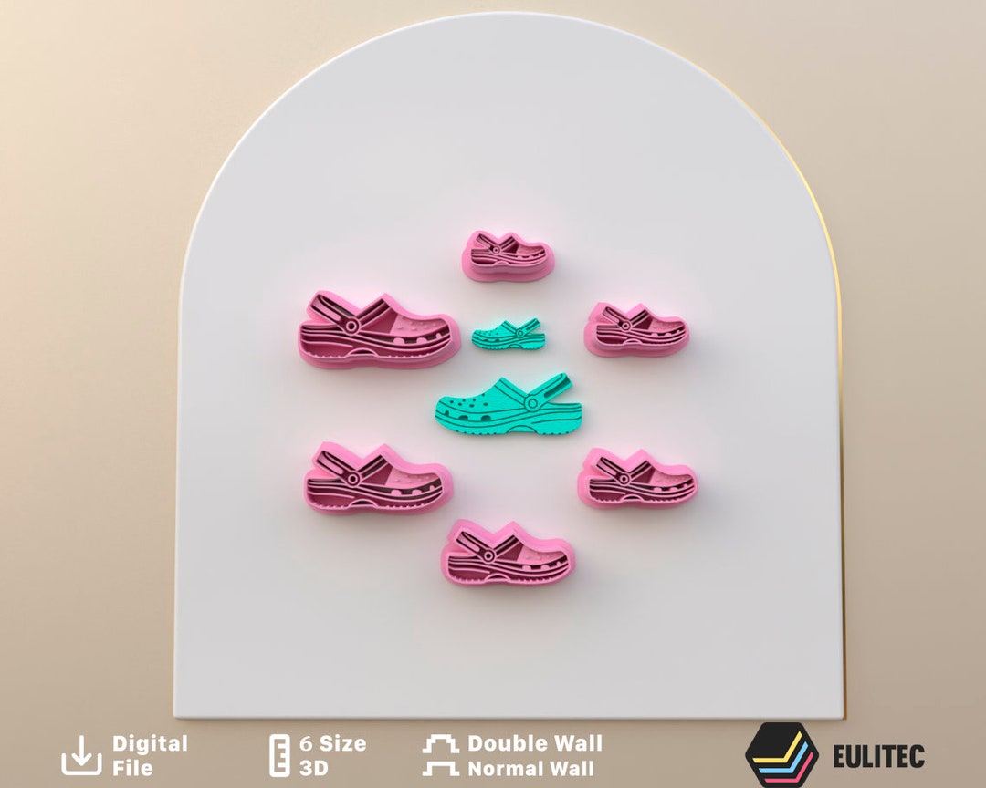 Polymer Clay Cutter to Make Croc Shoes in 6 Sizes and 3 Cut Versions ...