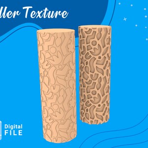 2 Roller Texture Polymer Clay /abstract Figures Texture/ Digital STL ...