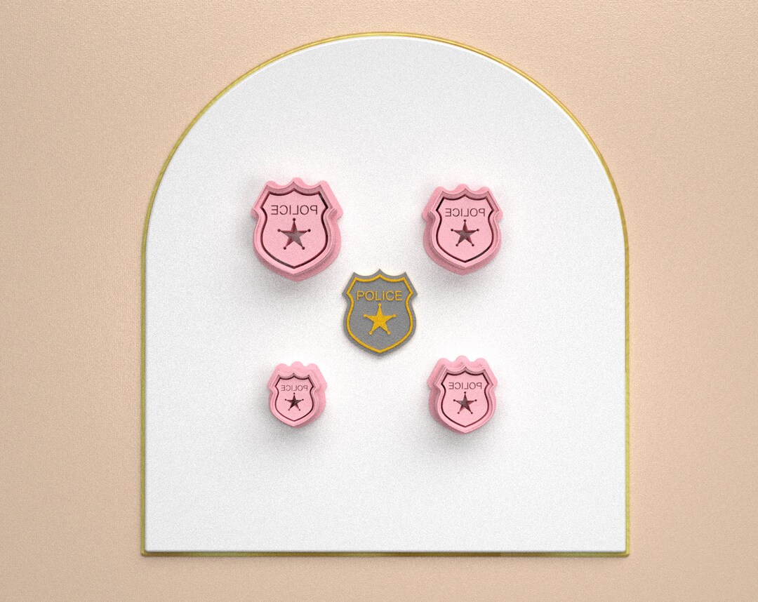 Polymer Clay Cutter Police Badge 4 Size 2 Version Cut/digital - Etsy