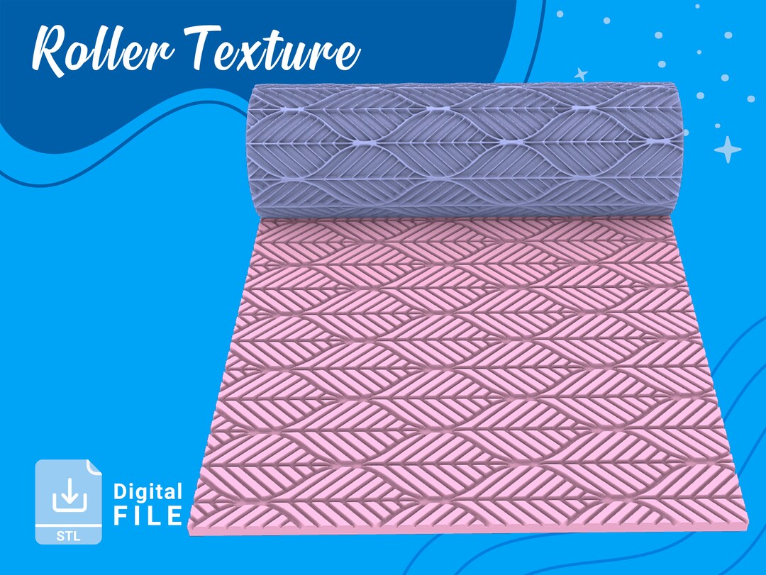 Roller Texture Polymer Clay /leafs Figures Texture/ Digital STL File ...