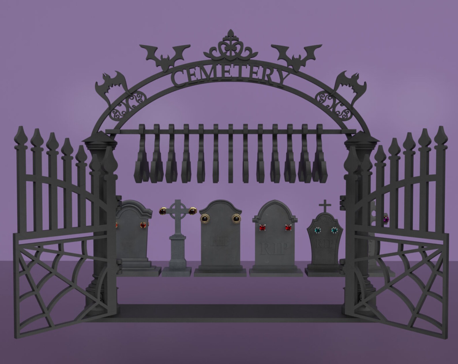 Haunted Cemetery Themed Jewelry Display by EULITEC ÆTERNAM/ Digital ...