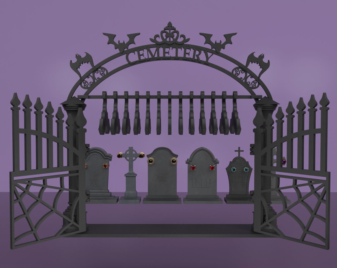 Haunted Cemetery Themed Jewelry Display by EULITEC ÆTERNAM/ Digital ...
