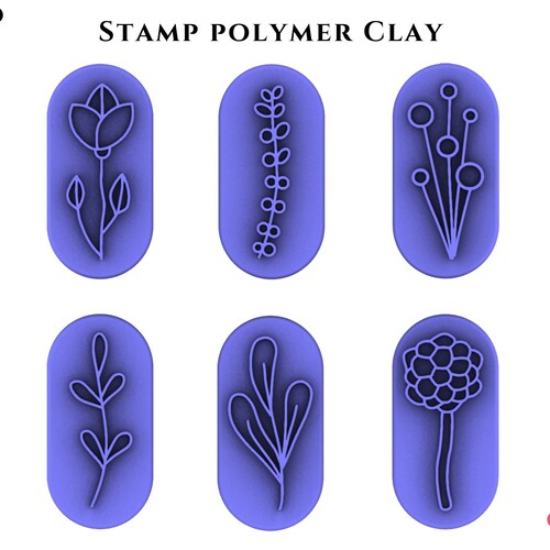 Flower 1 Polymer Clay Stamp Digital STL File 3 Sizes 2 | Etsy