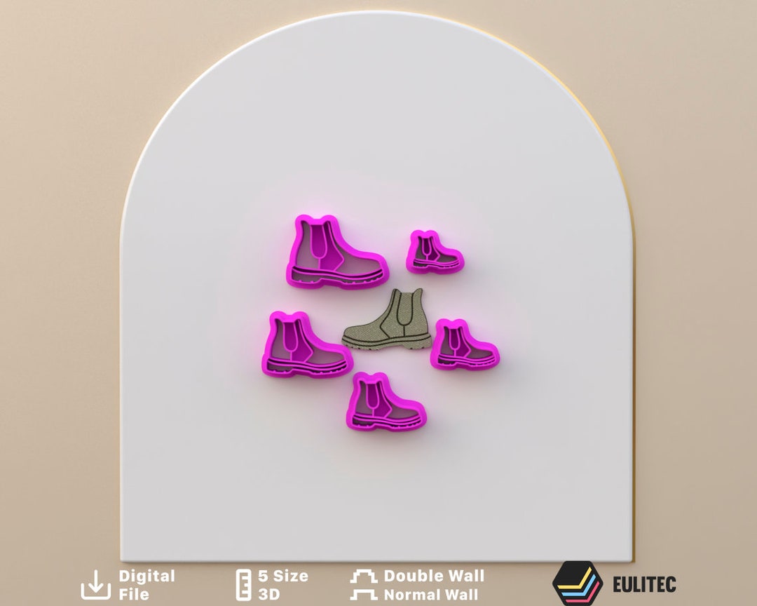 Polymer Clay Cutter to Make BOOTS Shoes in 5 Sizes and 2 Cut Versions ...