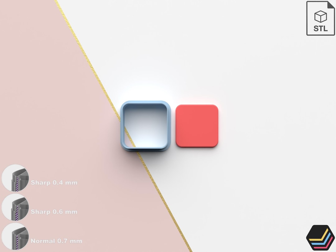 Polymer Clay Cutters Basic Square | 7 Size 3 Cutter Versions | Digital Files for 3D Printing - Etsy