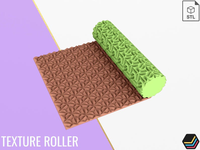 Texture Roller Polymer WAVY GROOVES * Solid-hollow/ Digital STL File ...