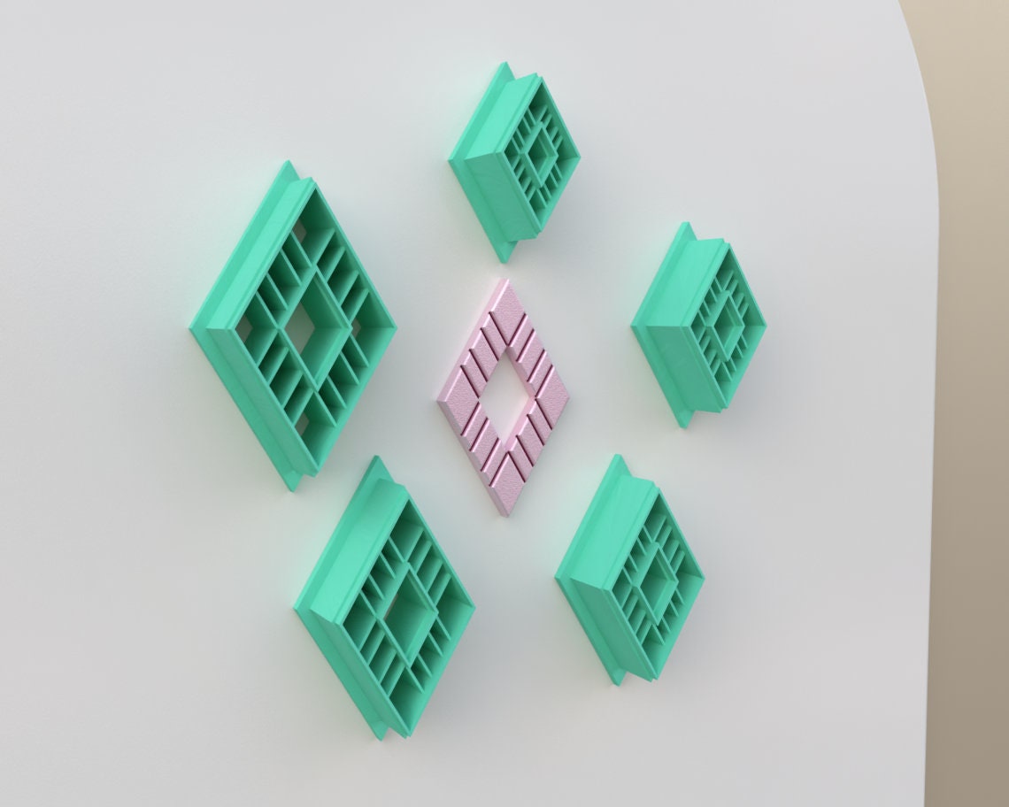 Polymer Clay Cutter Diamond Texture in 5 Sizes and 2 Cut Version ...