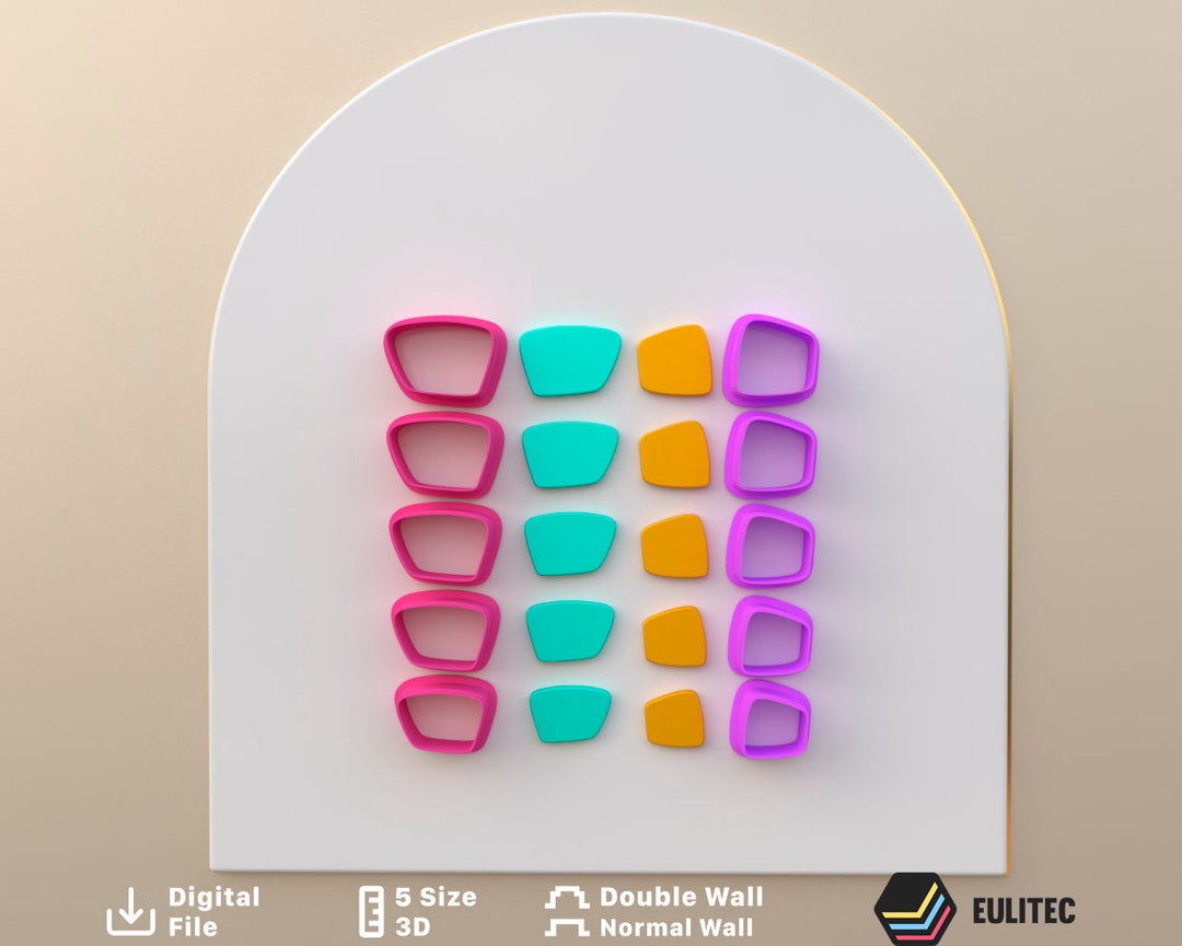 Polymer Clay Cutter/2 Abstract Cutters in 5 Sizes and 2 Cutting ...