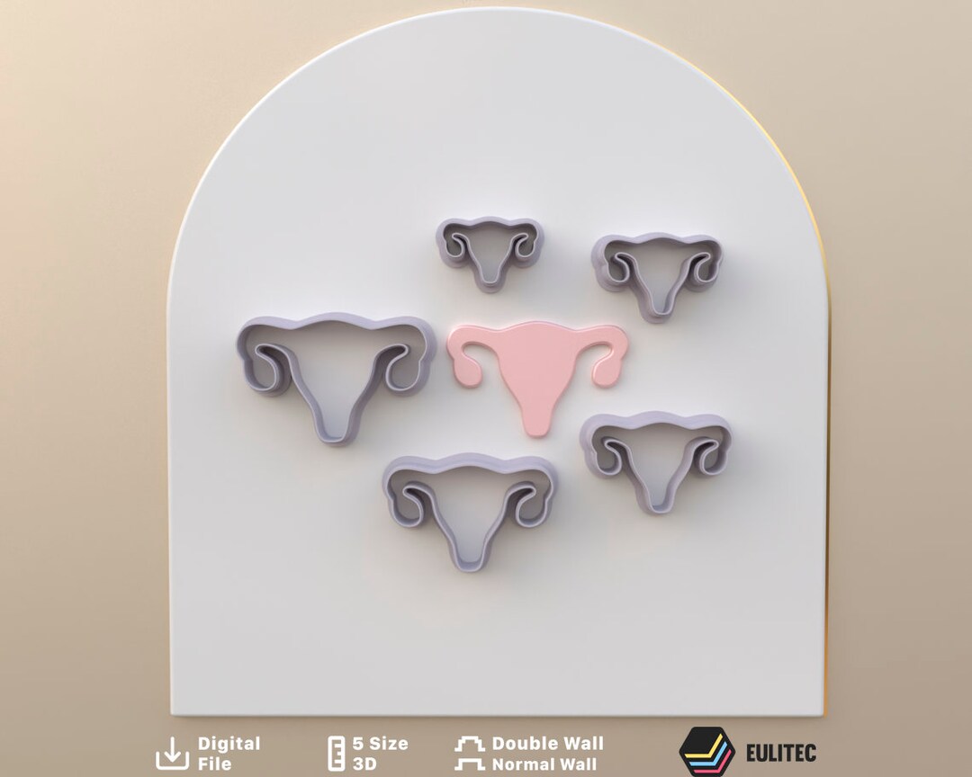 Polymer Clay Cutter to Make Female Womb-uterus*5 Size 2 Version Cut ...