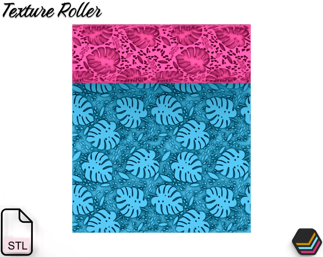 Texture Roller Polymer Clay /MRC3 Texture Rollers Monstera- Solid ...