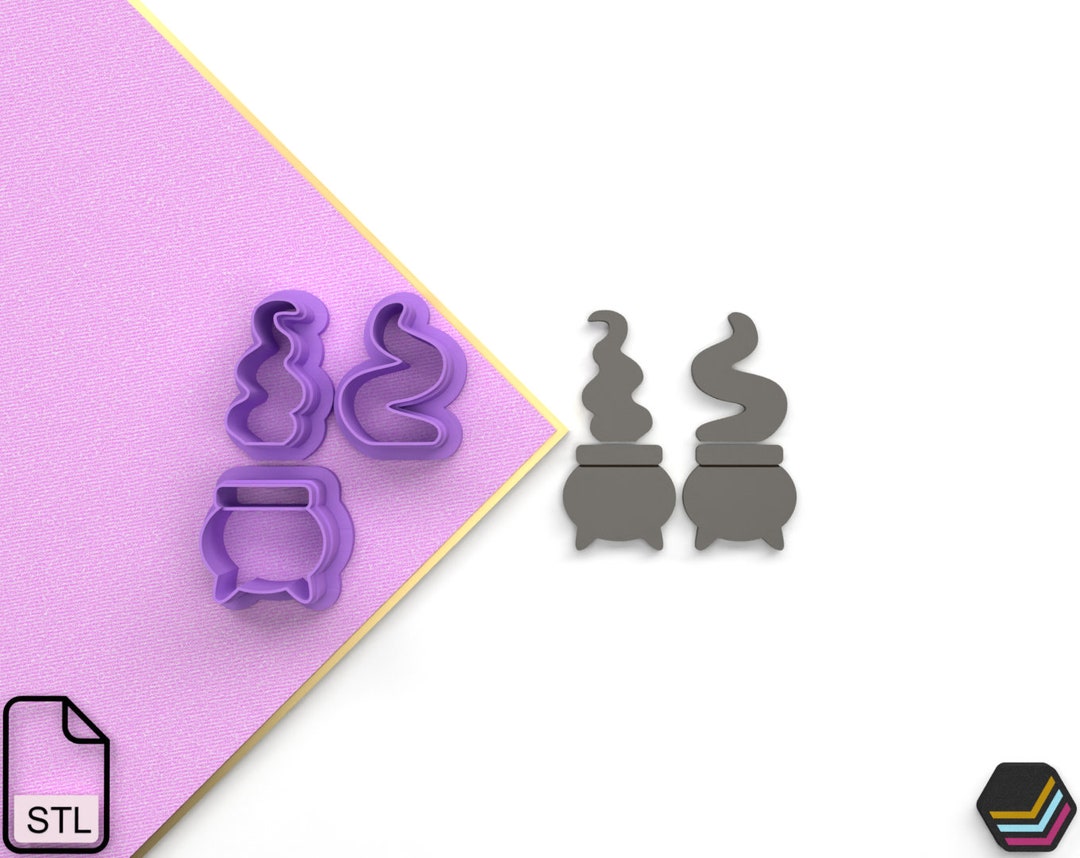 Digital .STL Polymer Clay Cutter Halloween Cauldron*6 Size 3 Version ...