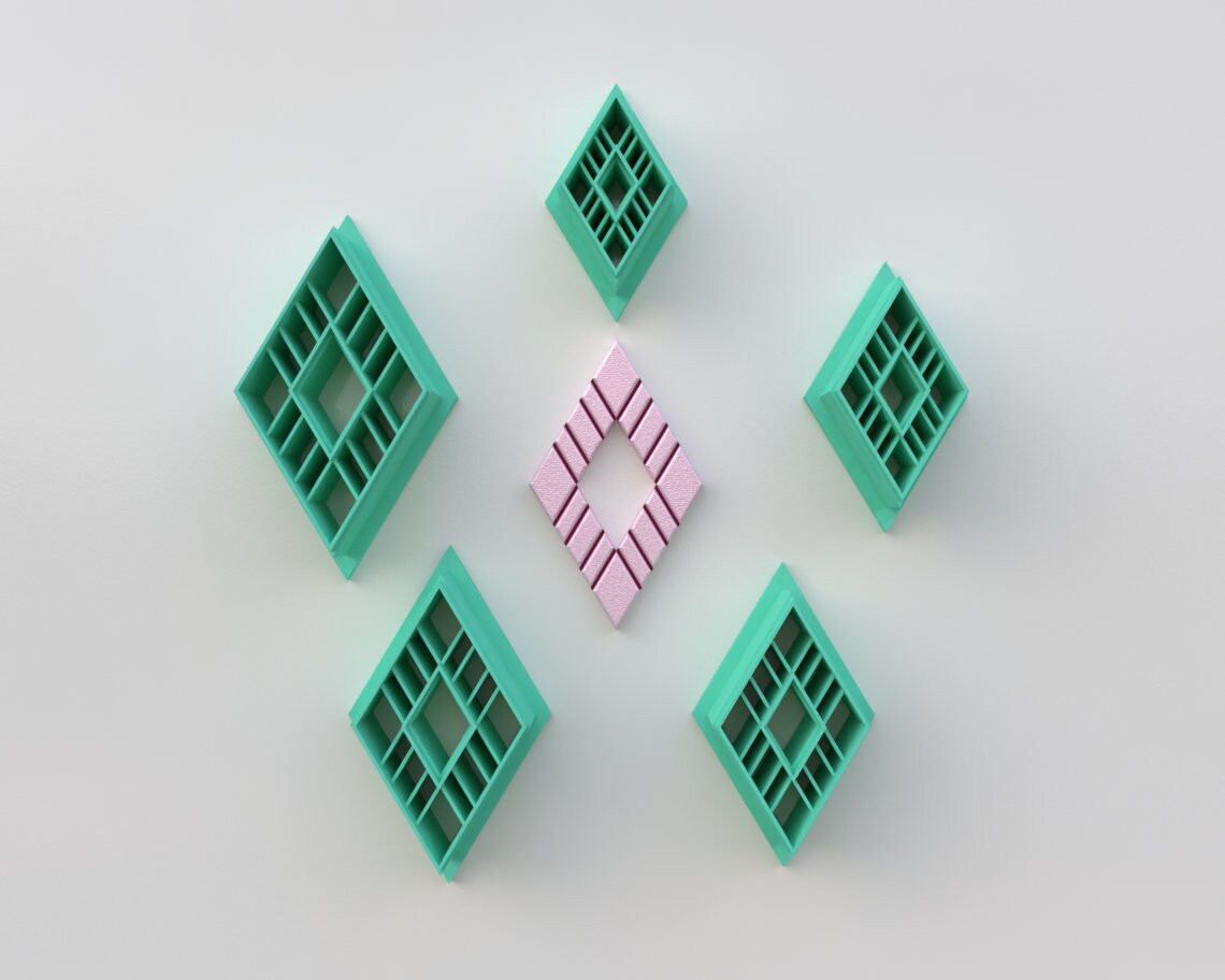 Polymer Clay Cutter Diamond Texture in 5 Sizes and 2 Cut Version ...