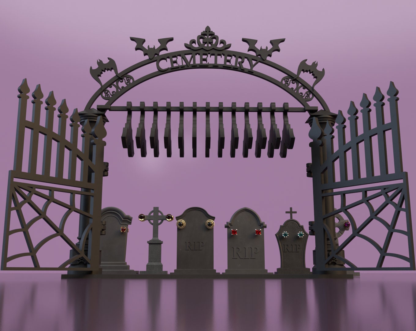 Haunted Cemetery Themed Jewelry Display by EULITEC ÆTERNAM/ Digital ...