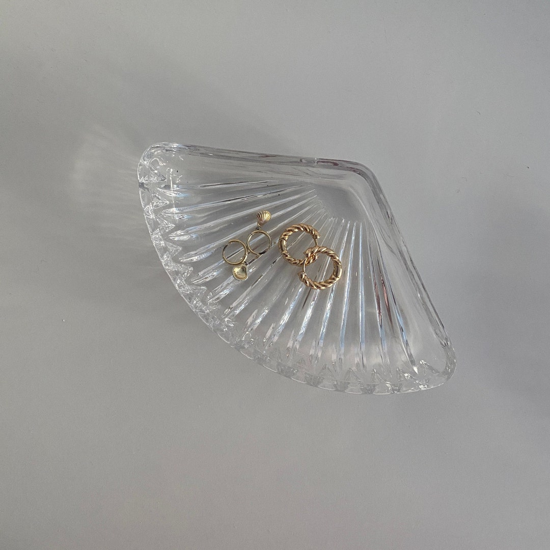 Vintage Bowl Glass Shell Jewelry Bowl | Vintage Glass Dish Bowl ...
