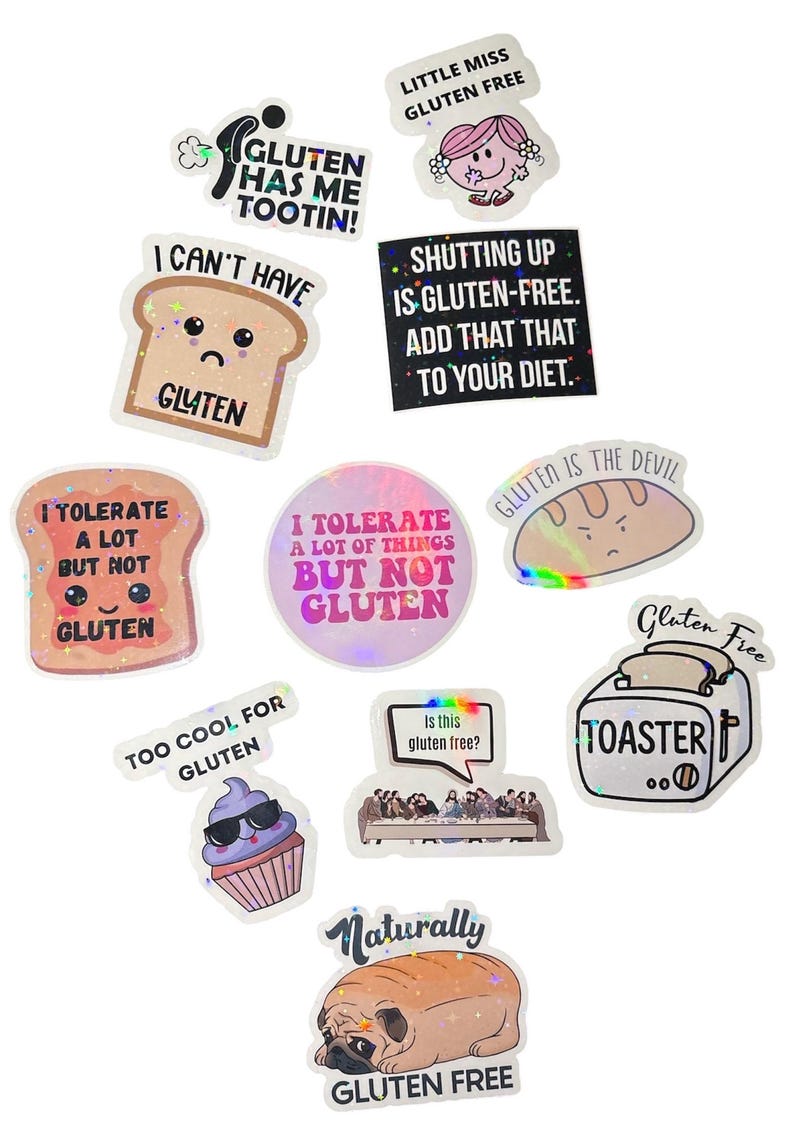 Gluten Free Stickers - Set of 5 - Etsy