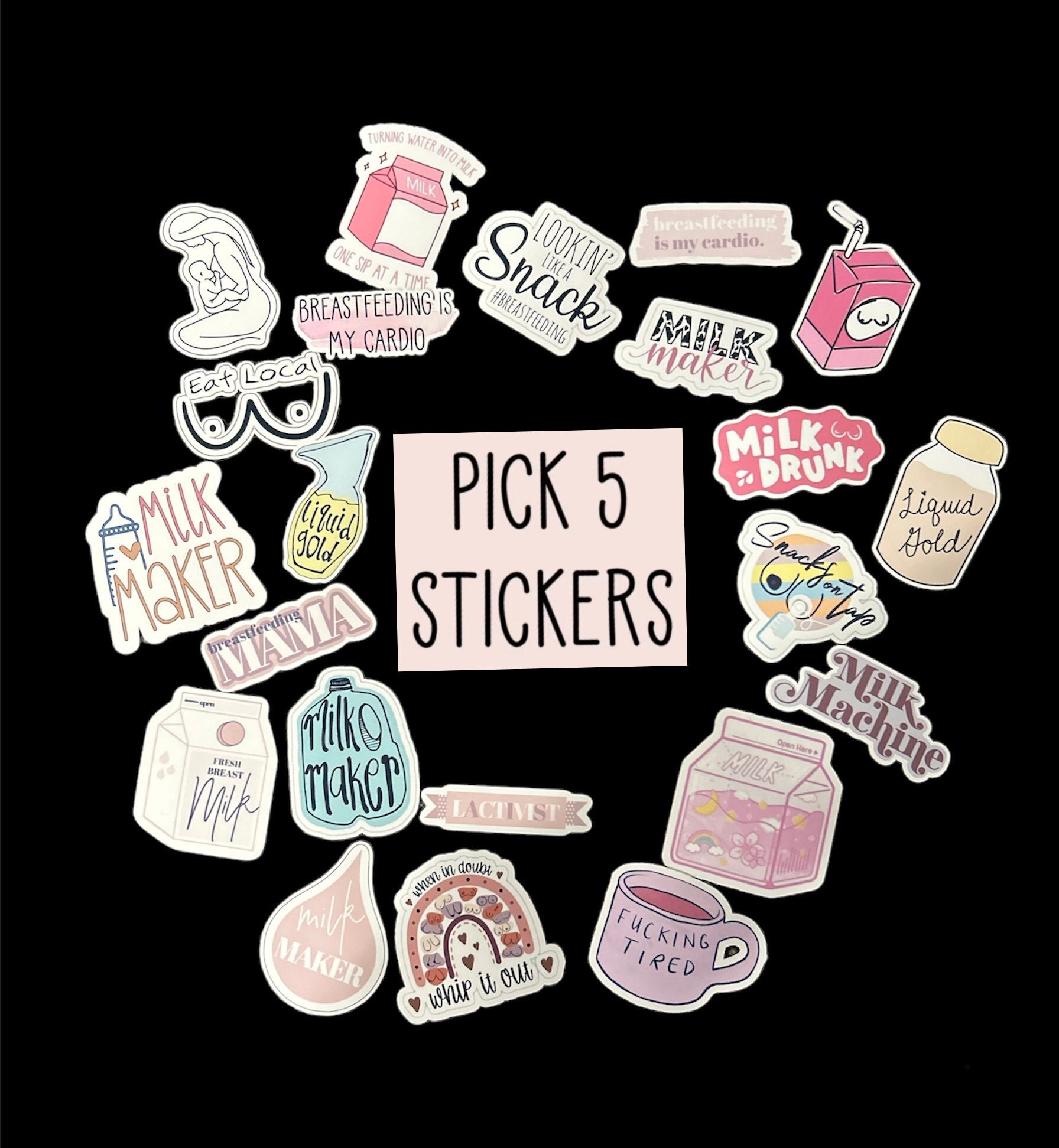 Breastfeeding Proud Stickers - Set of 5 - Etsy