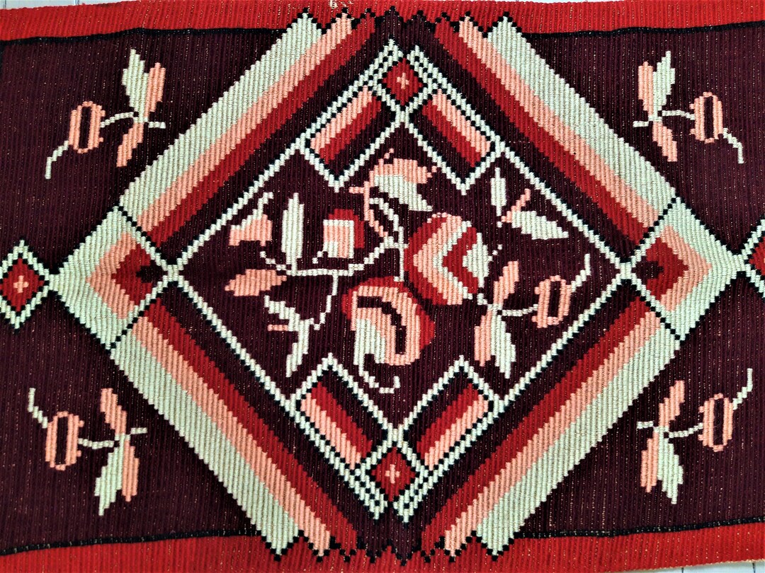 Vintage Hand Woven Floor Runner 39"х23", Antique Floor Rug - Etsy
