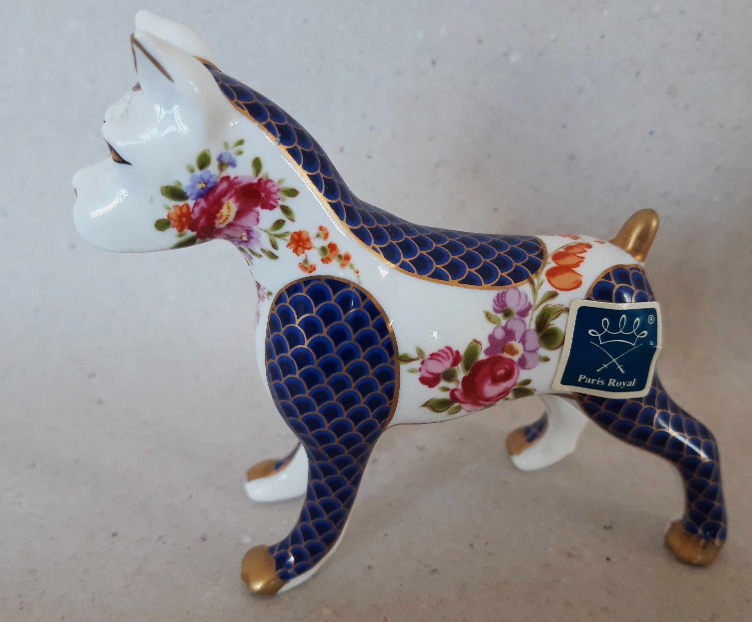 Vintage Porcelain Dog Hand Painted Porcelain Dog Ceramic Painted Dog ...