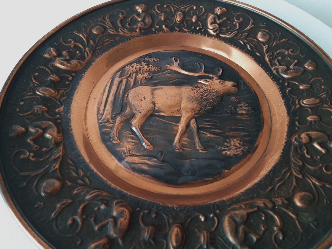 Vintage Copper Deer Wall Plaque: Retro Art Decor (14'') - Etsy