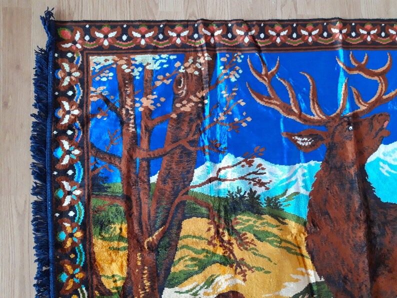 Vintage Large Velvet Tapestry 65" X 46", Plush Tapestry - Etsy