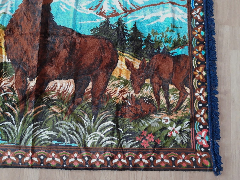 Vintage Large Velvet Tapestry 65" X 46", Plush Tapestry - Etsy