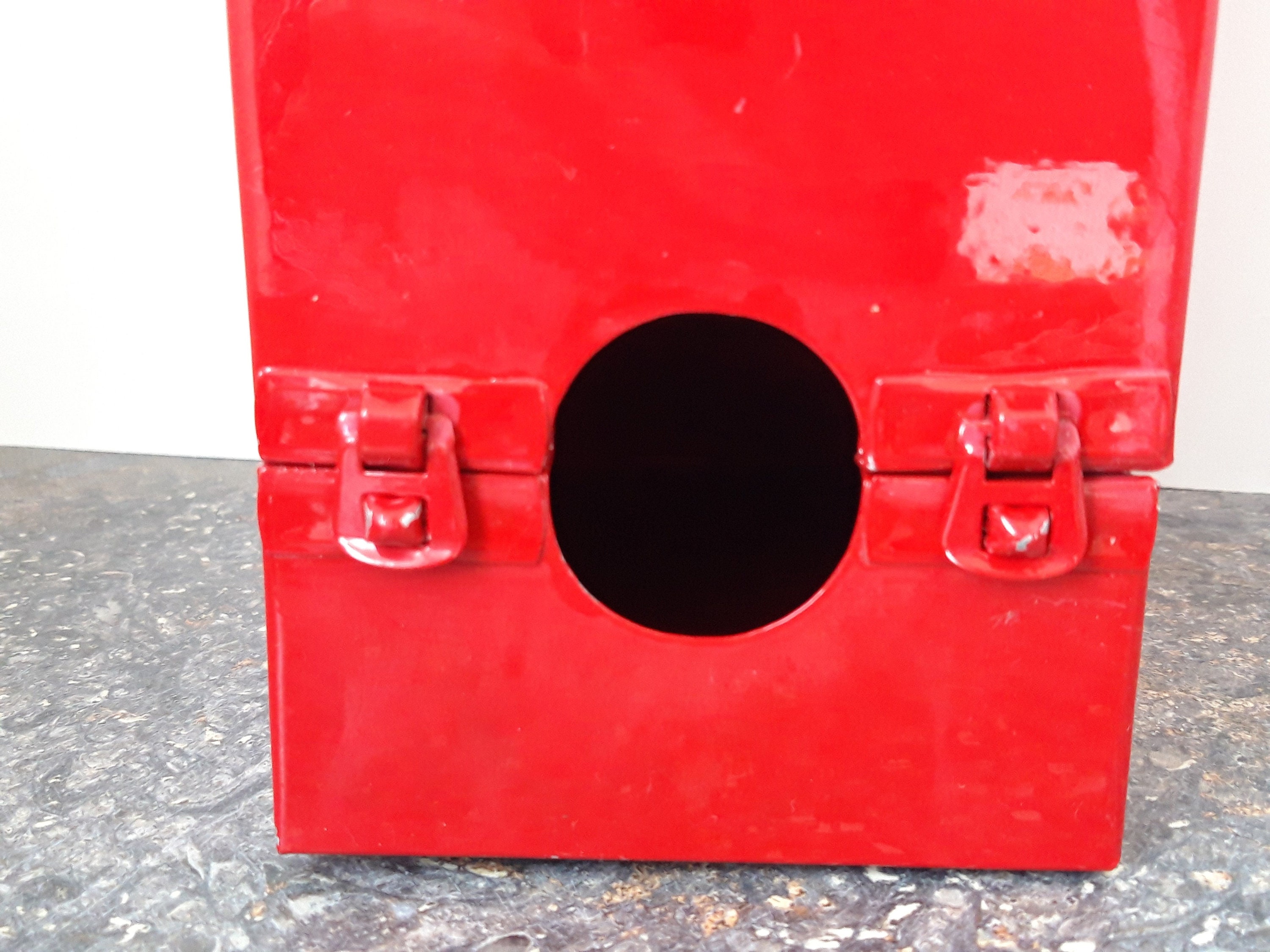 Red Metal Mailbox, Vintage Mailbox, Mailbox, Metal Mail, Metal Mailbox ...