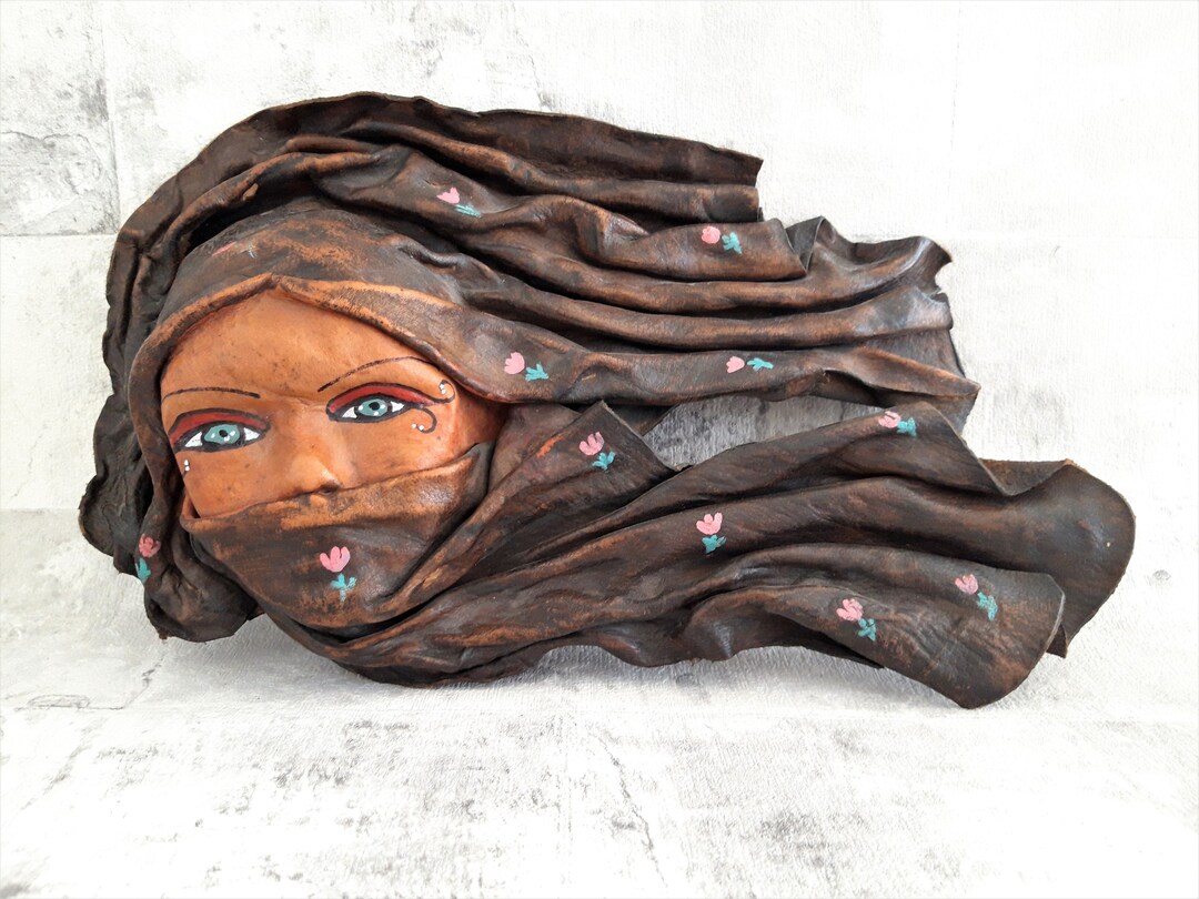 Retro Wall Mask, Decorative Wall Mask, Handmade Leather Mask, Wall ...