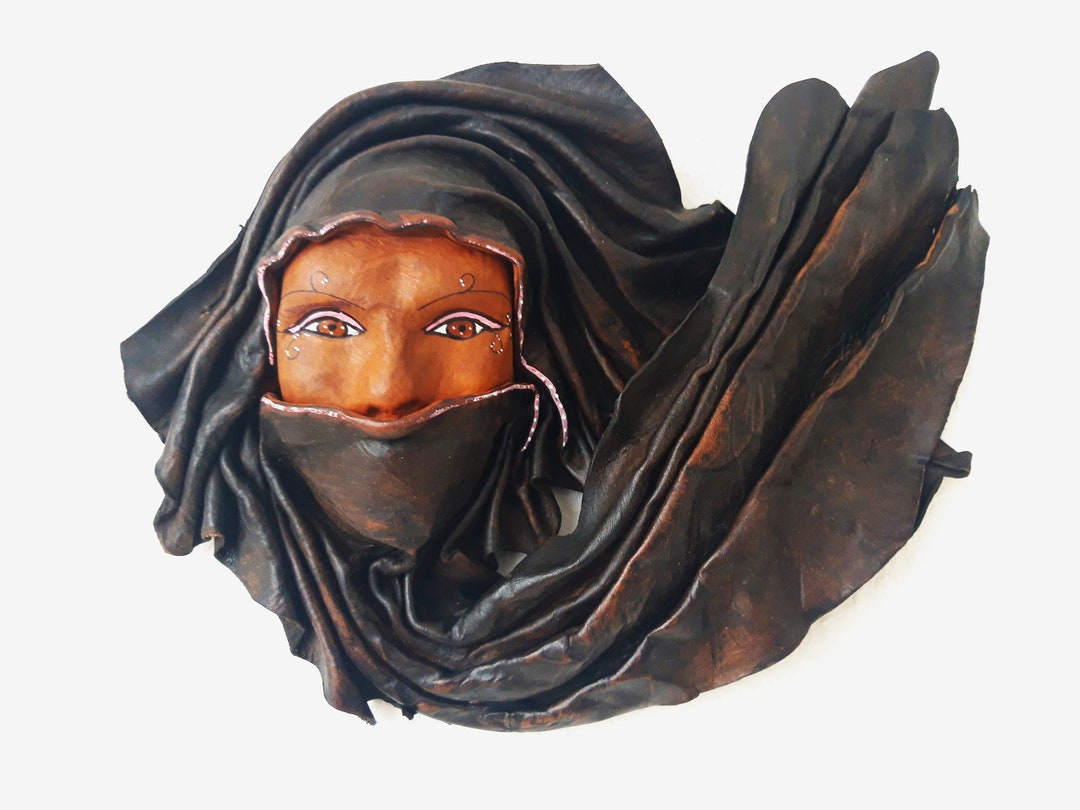 Leather Mask, Collectible Hanging Mask, Handmade Vintage Mask, Female ...