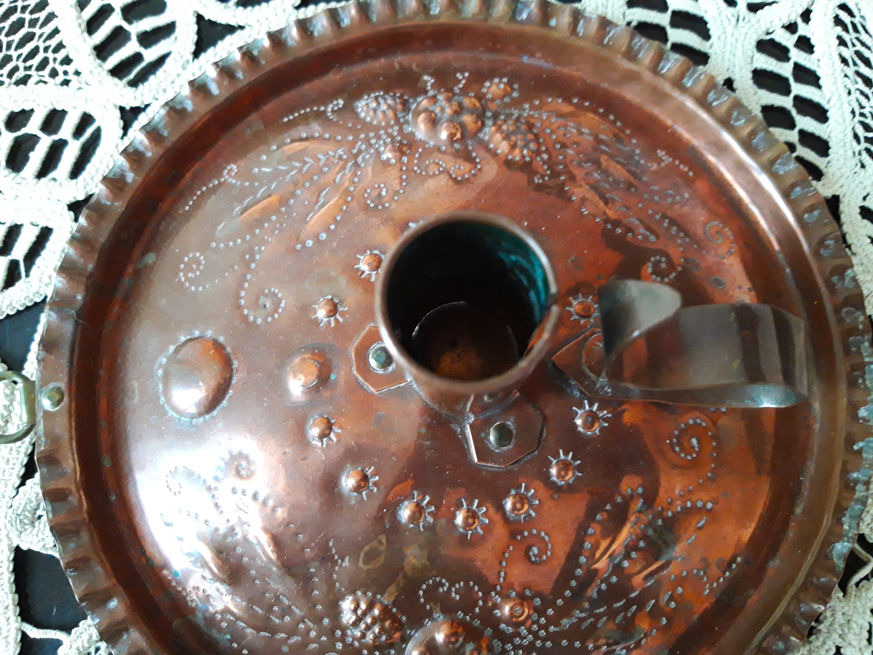 Vintage Handmade Copper Candle Holder, Antique Copper Candle Holder ...