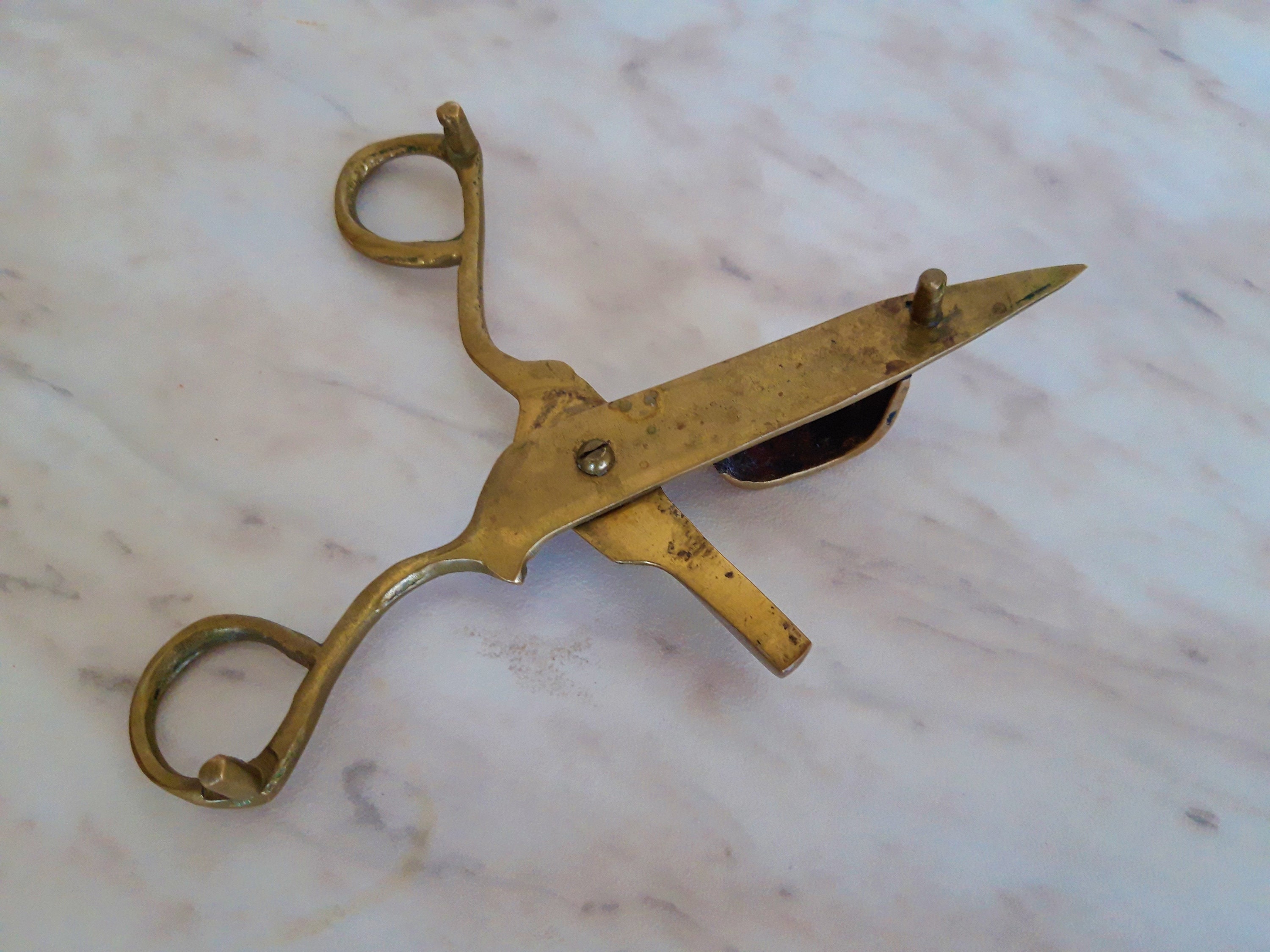 Vintage Brass Scissors for Extinguishing Candles, Antique Brass ...