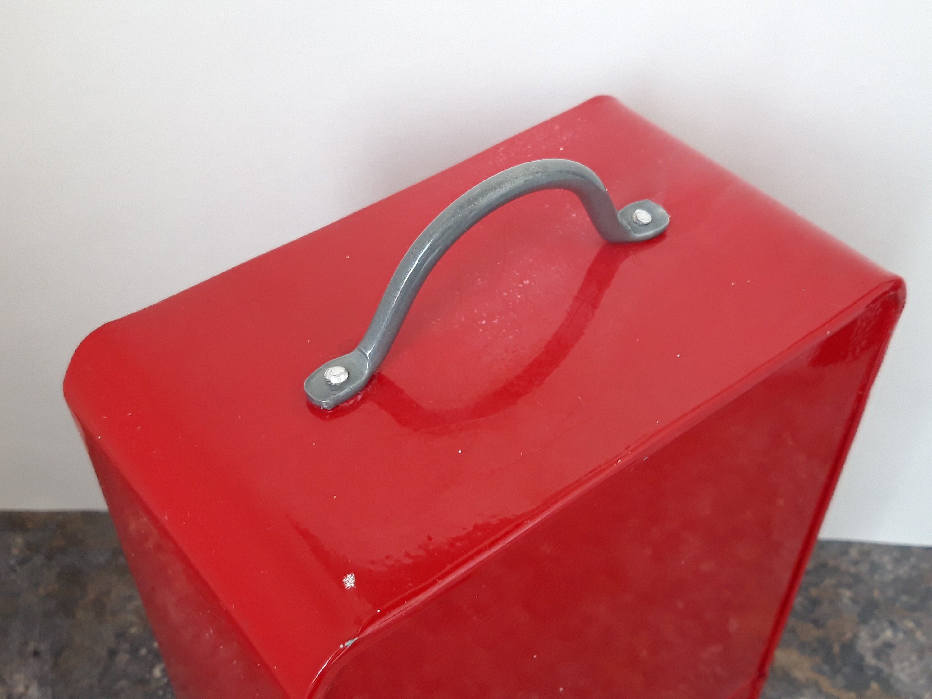 Red Metal Mailbox, Vintage Mailbox, Mailbox, Metal Mail, Metal Mailbox ...