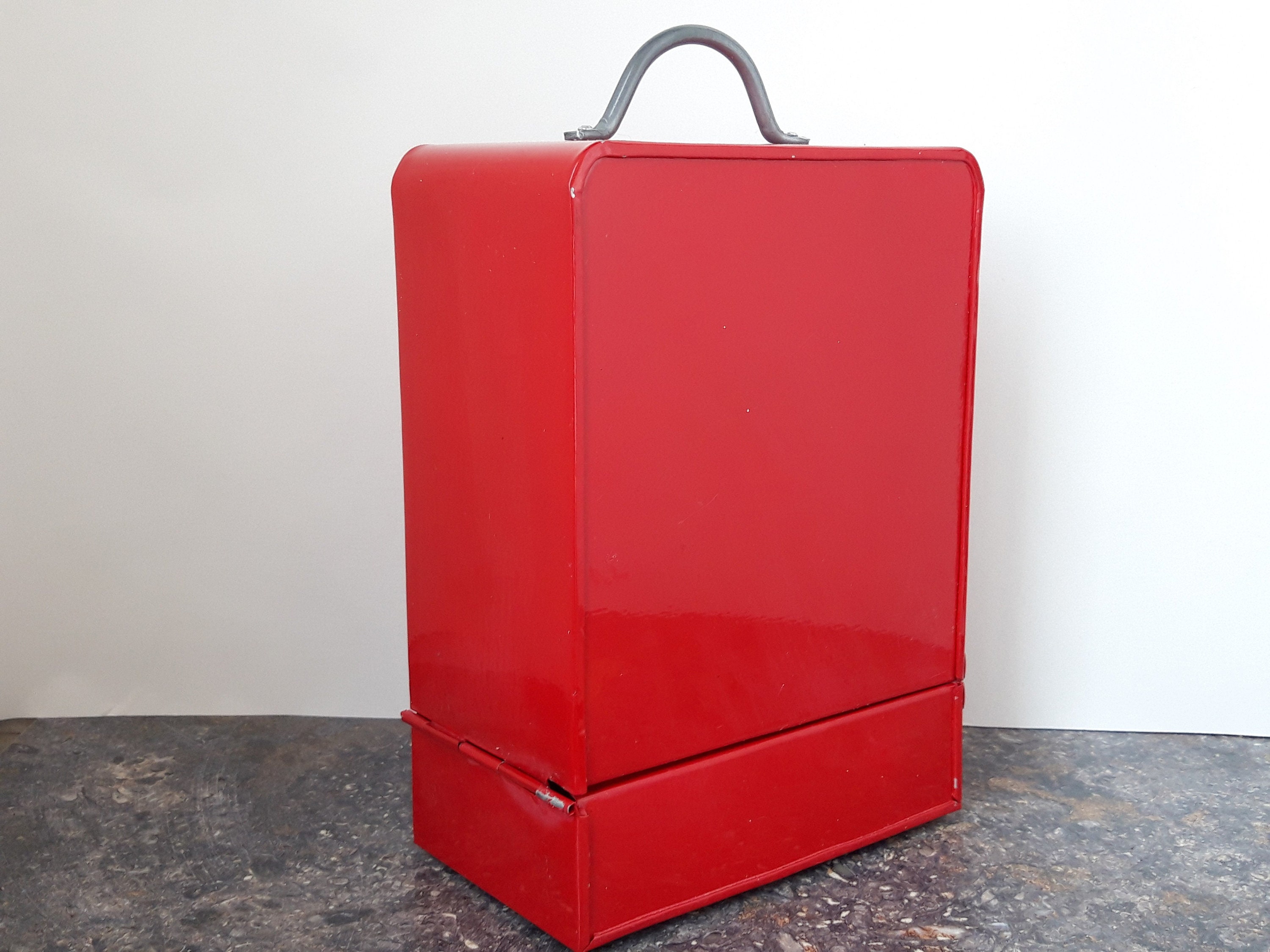 Red Metal Mailbox, Vintage Mailbox, Mailbox, Metal Mail, Metal Mailbox ...