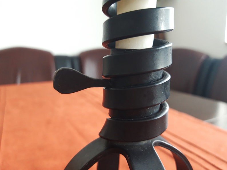 Vintage Black Wrought Iron Candle Holder With Lifting Mechanism - Etsy