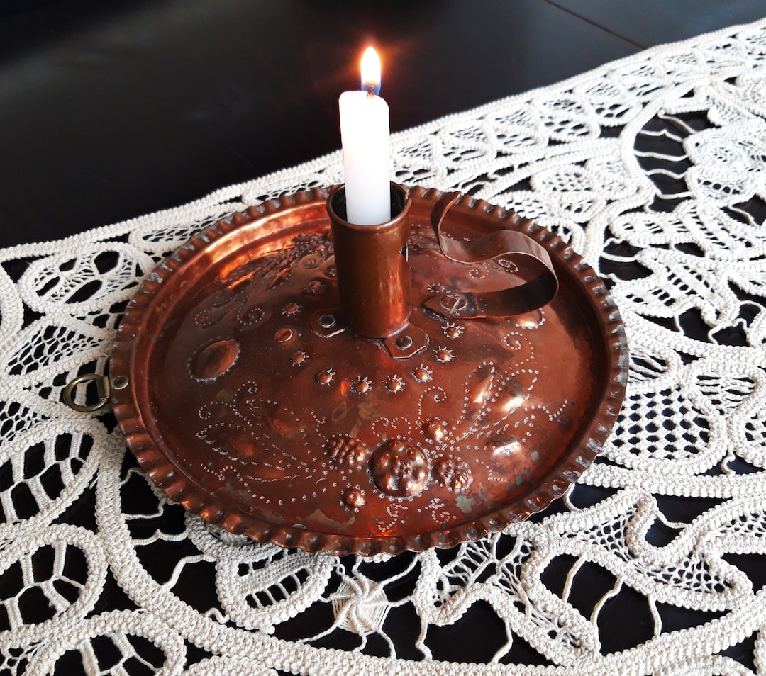 Vintage Handmade Copper Candle Holder, Antique Copper Candle Holder ...