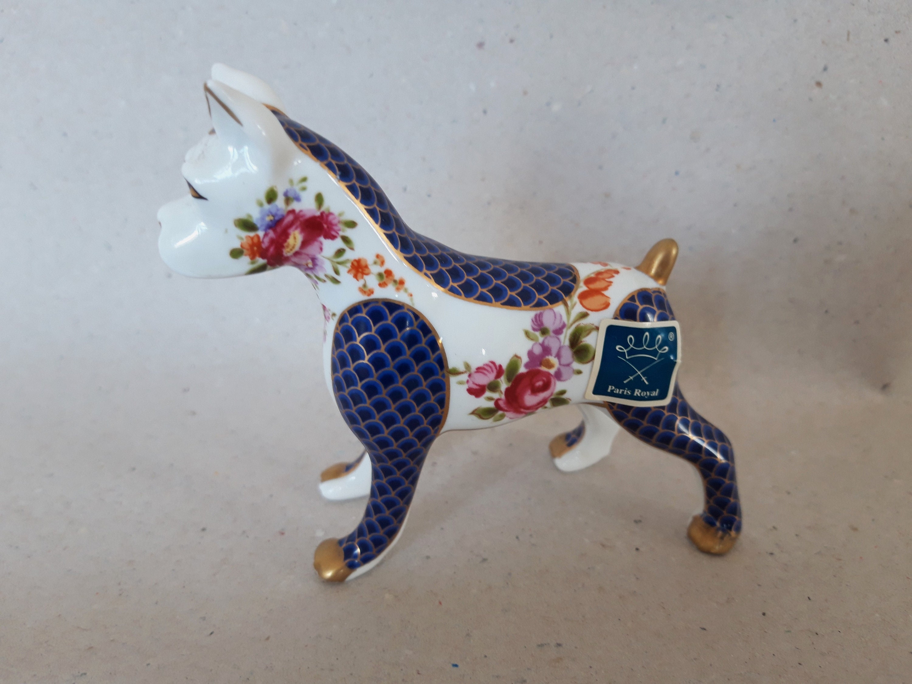 Vintage Porcelain Dog Hand Painted Porcelain Dog Ceramic Painted Dog ...