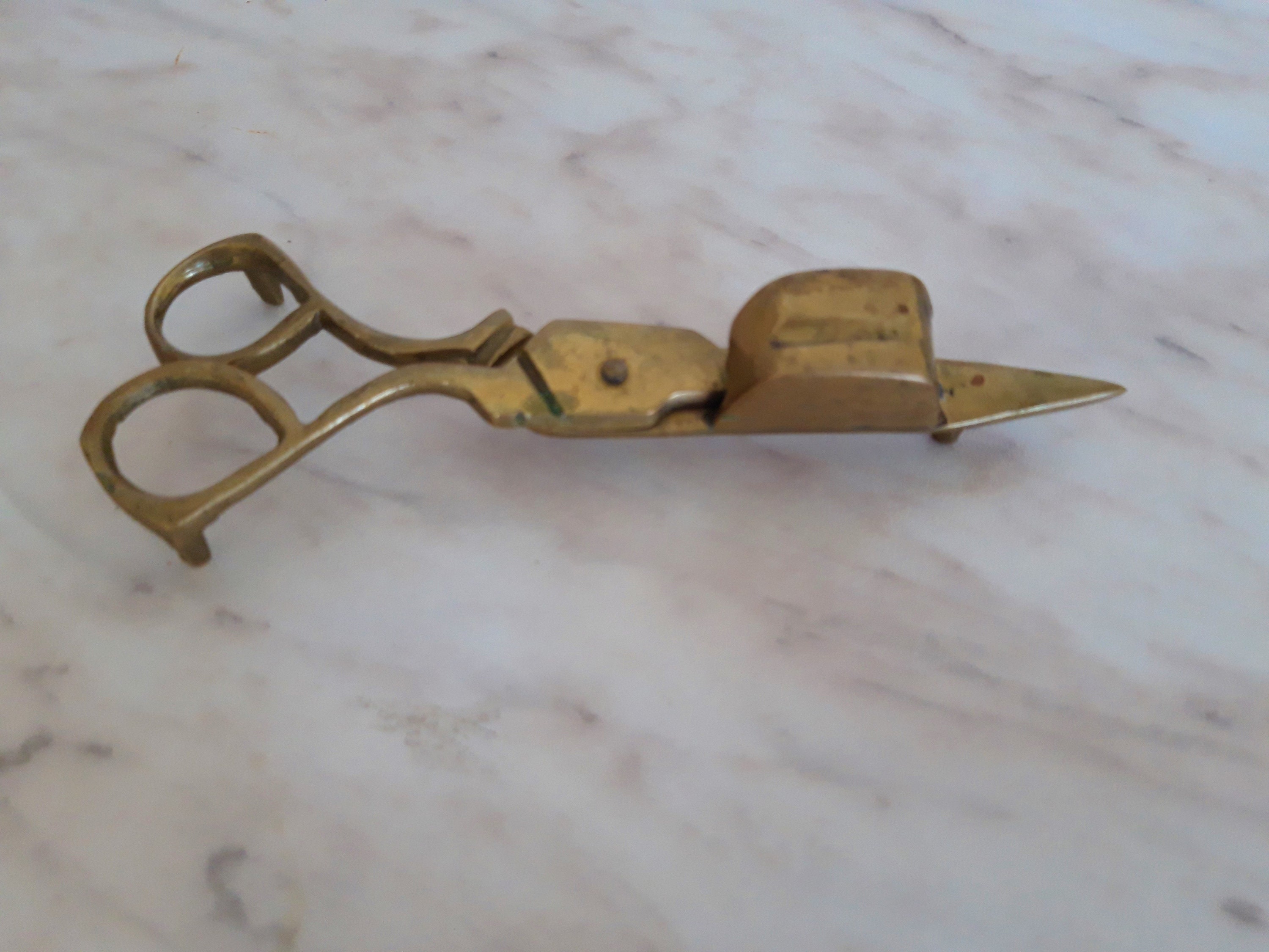 Vintage Brass Scissors for Extinguishing Candles, Antique Brass ...