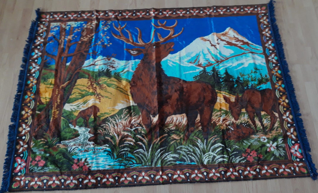 Vintage Large Velvet Tapestry 65" X 46", Plush Tapestry - Etsy