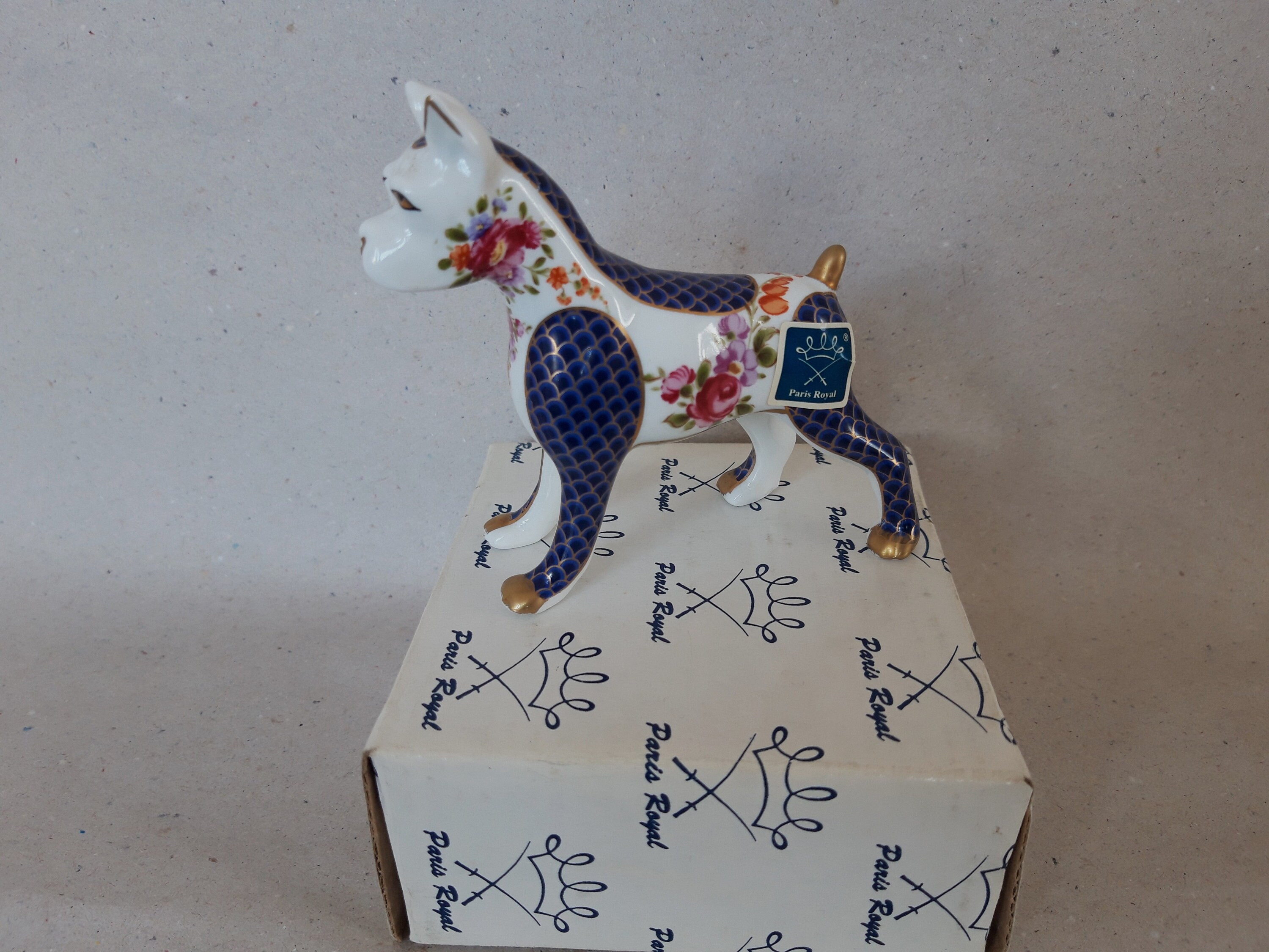 Vintage Porcelain Dog Hand Painted Porcelain Dog Ceramic Painted Dog ...