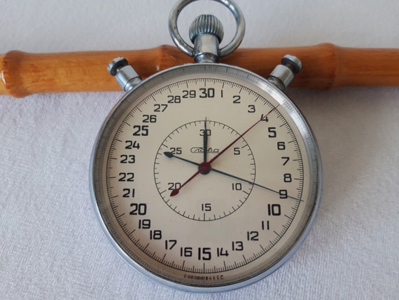 Vintage Russian Slava Mechanical Stopwatch Rare 3 But… - Gem