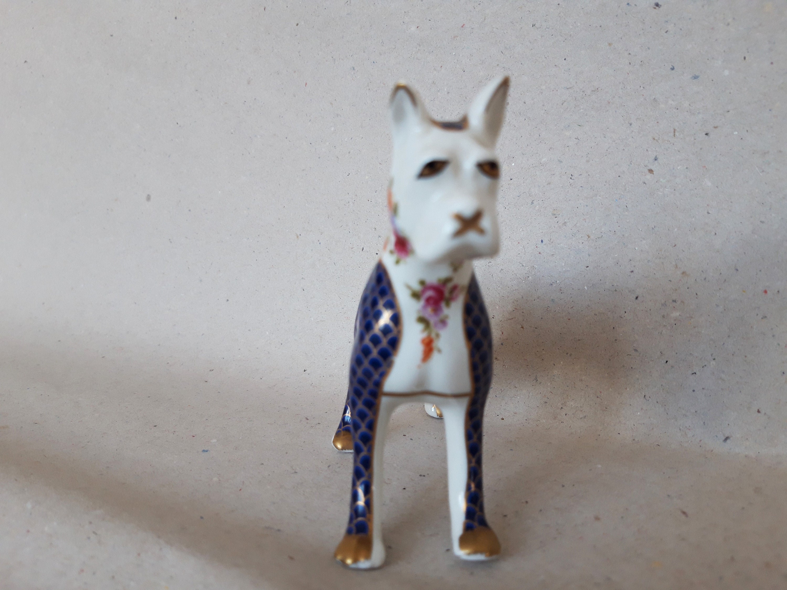 Vintage Porcelain Dog Hand Painted Porcelain Dog Ceramic Painted Dog ...